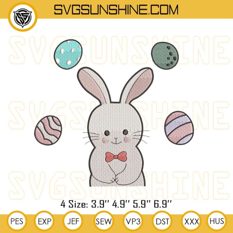 Bunny Easter Eggs Embroidery Design