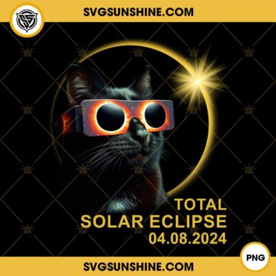 Cat Total Solar Eclipse 04.08.2024 PNG, Cat Totality Spring 2024 PNG