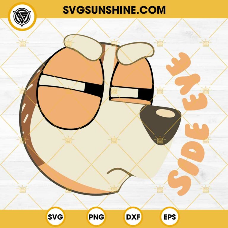 Chilli Heeler Side Eye SVG, Bluey Chilli Heeler Face SVG, Bluey Mum SVG