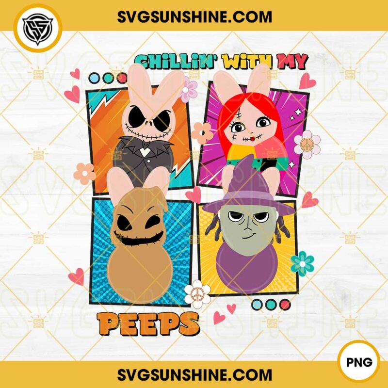 Chillin With My Peeps Horror PNG, Nightmare Before Christmas Easter PNG