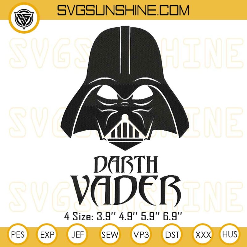 Darth Vader Head Star War Embroidery Design Files