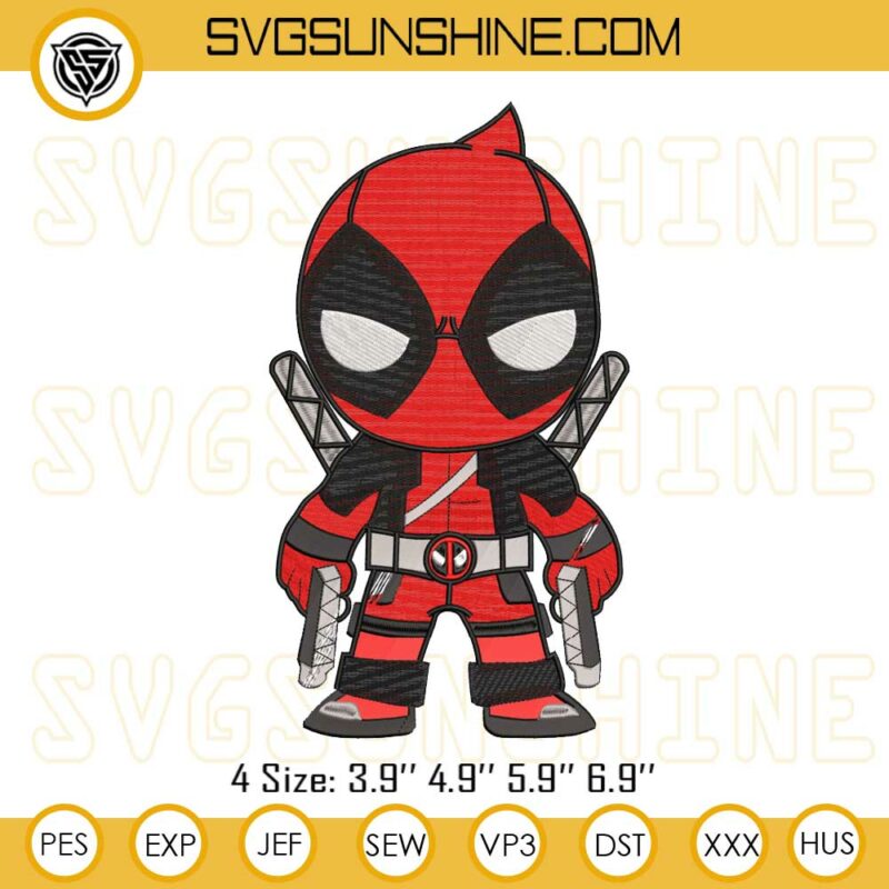 Deadpool Embroidery Files, Deadpool Marvel Embroidery Designs