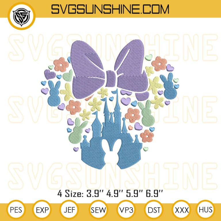 Disney Easter Embroidery Designs, Easter Minnie Ears Embroidery Pattern