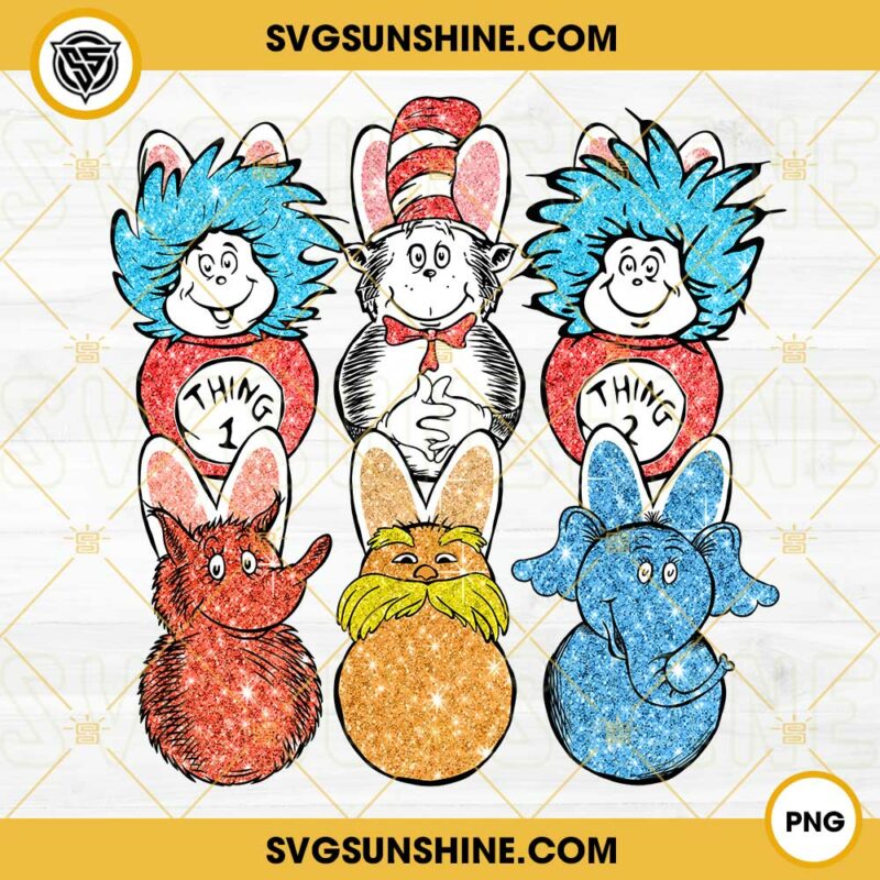 Dr Seuss Easter Bunny PNG, Read Across America PNG, Dr Seuss Peeps PNG