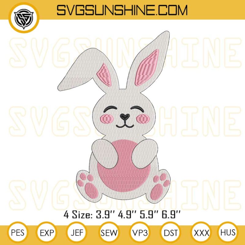 Easter Bunny Rabbit Embroidery Design, Bunny Machine Embroidery Design