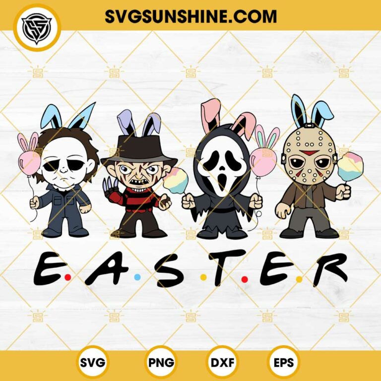 Horror Characters Easter SVG, Bunny Horror Movie Characters SVG, Horror ...