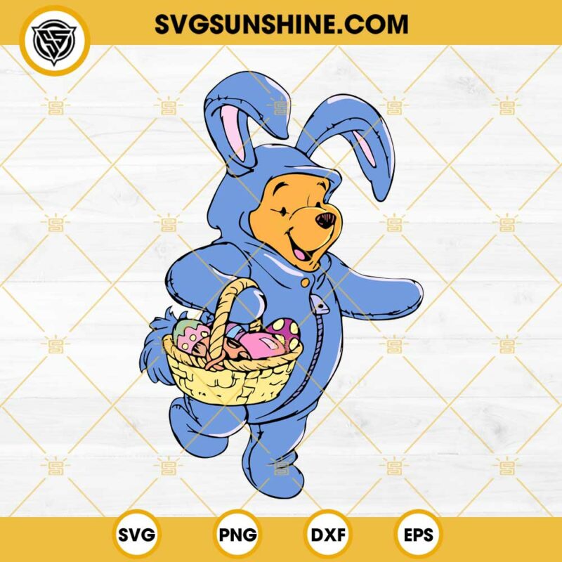 Happy Easter Winnie The Pooh SVG, Winnie The Pooh Bunny SVG, Happy ...