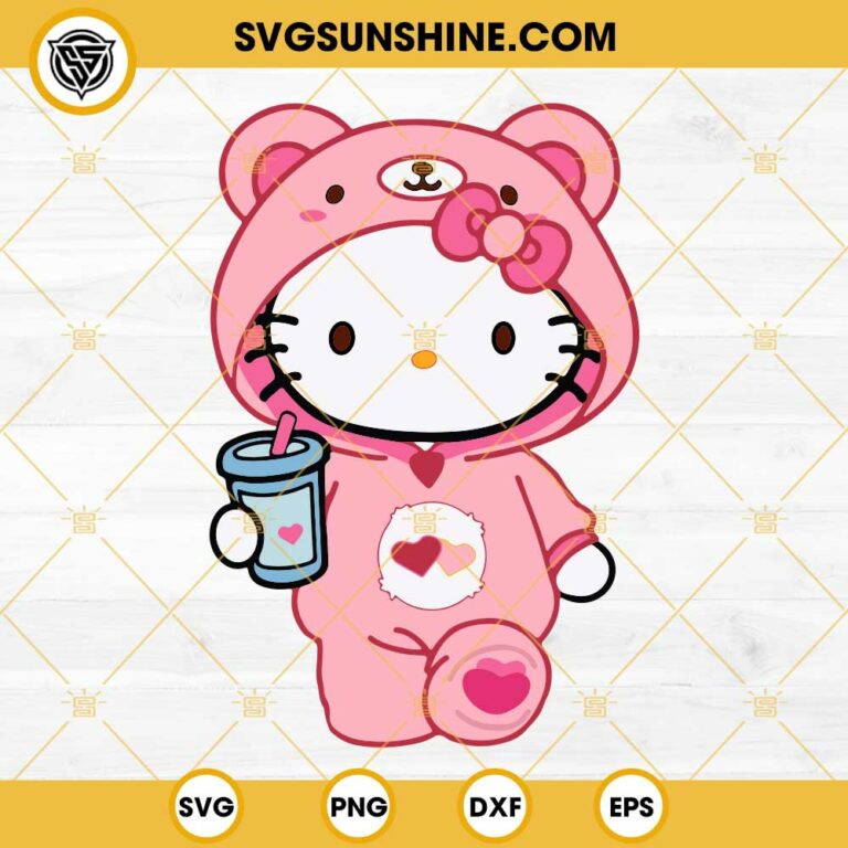 Hello Kitty Always There Bear SVG, Hello Kitty Care Bear SVG PNG DXF ...