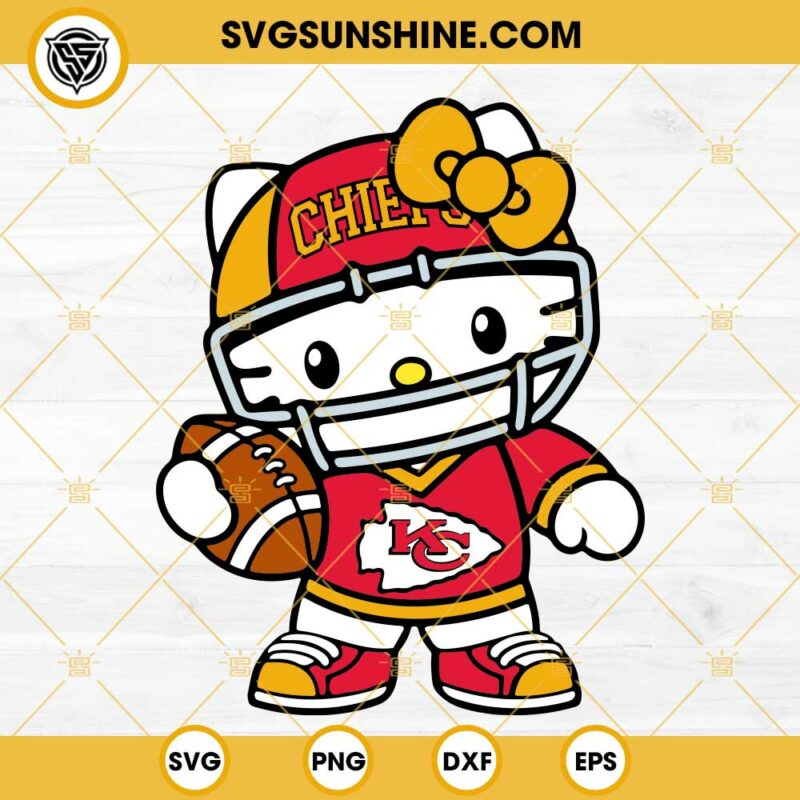 Hello Kitty Kansas City Chiefs SVG, Hello Kitty Football KC Chiefs NFL SVG