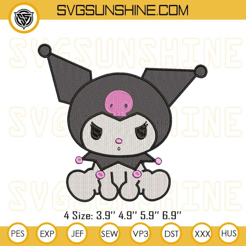 Hello Kitty Kuromi Embroidery Files, Cute Kuromi Embroidery Designs