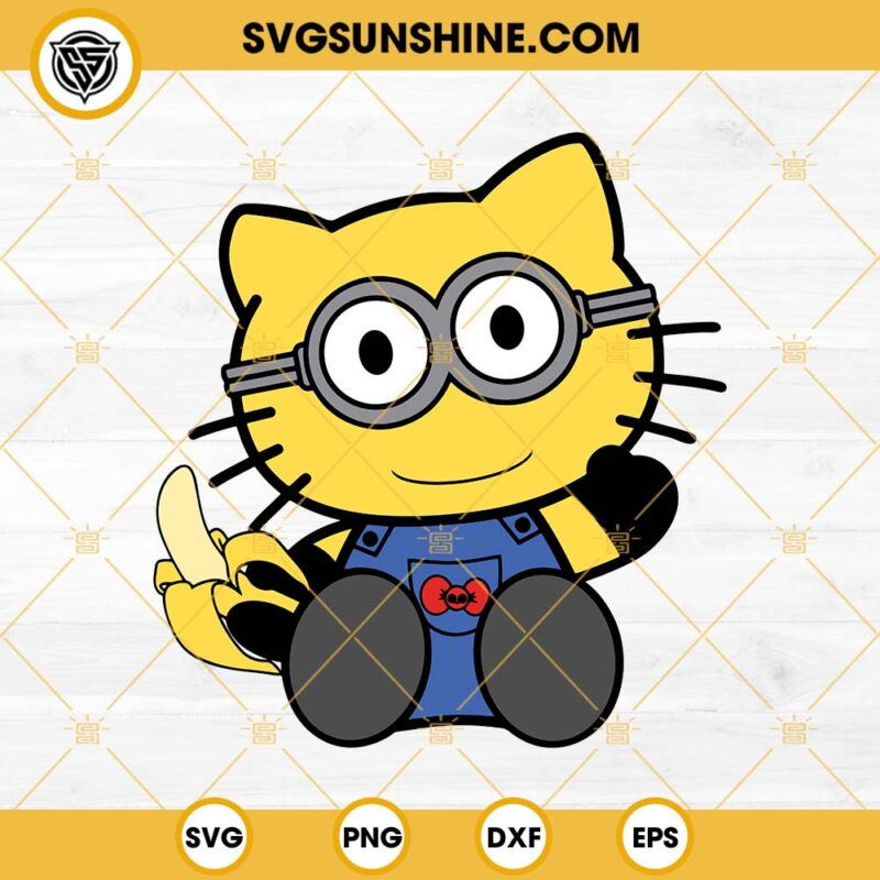 Hello Kitty Minion Banana SVG, Kitty Minion SVG
