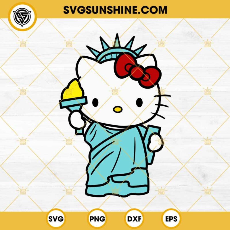 Hello Kitty Statue Of Liberty SVG, Hello Kitty Bow Tie SVG, New York ...