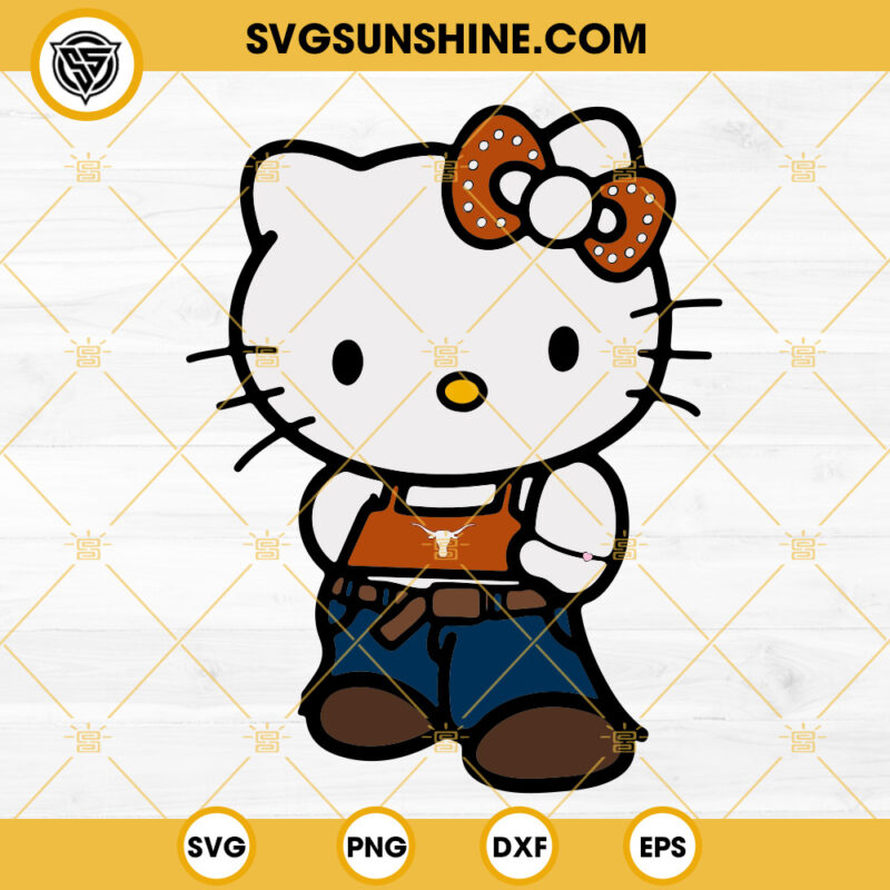 Hello Kitty Texas Longhorns SVG, Football Kittty SVG PNG DXF EPS Cut File