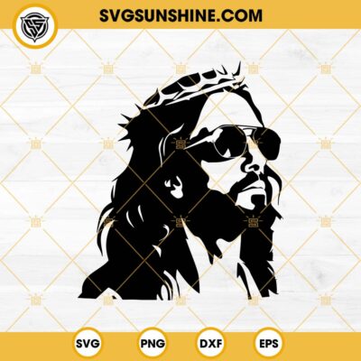 Jesus Sunglasses Portrait SVG, Funny Jesus SVG, He is rizzen SVG