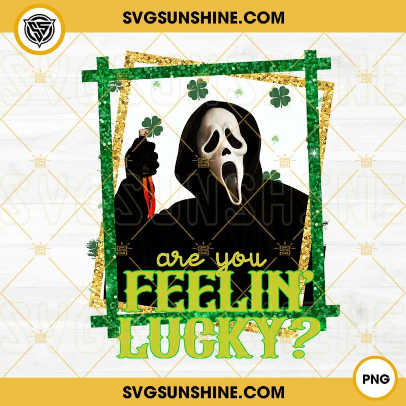 Killer Horror Movie St Patricks Day PNG, Scary Ghostface Shamrock PNG