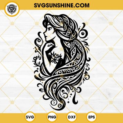 Mandala Zentangle Disney Princess SVG, Maori Style SVG