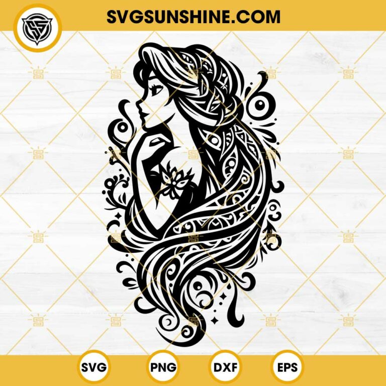 Mandala Zentangle Disney Princess SVG, Maori Style SVG