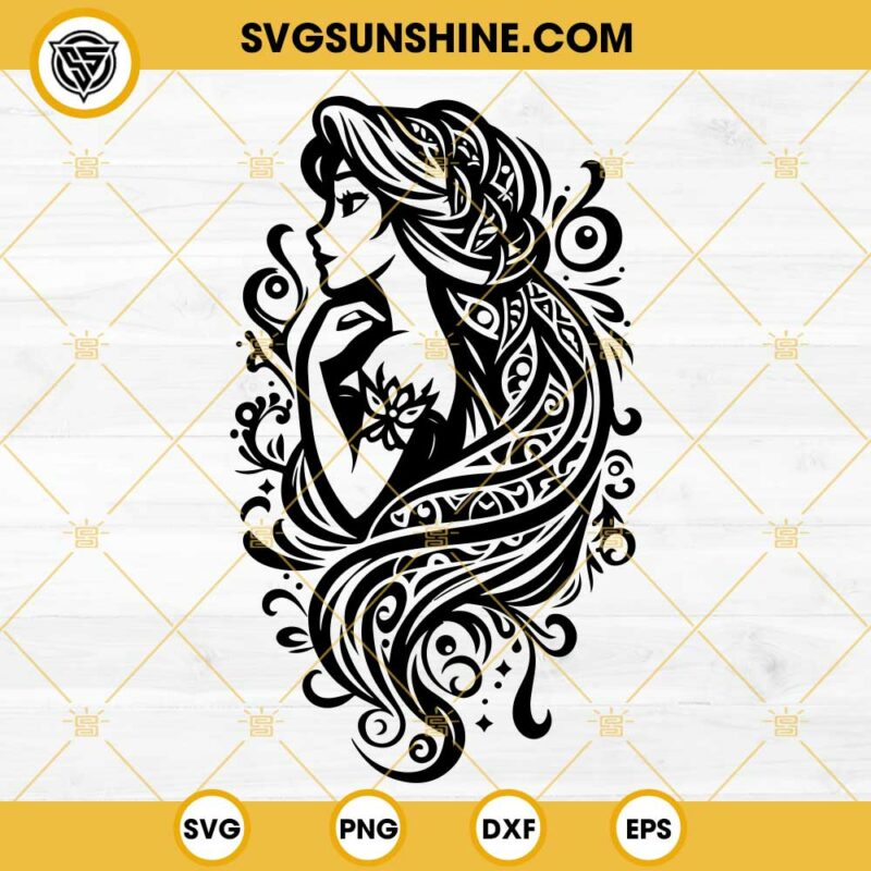 Mandala Zentangle Disney Princess SVG, Maori Style SVG