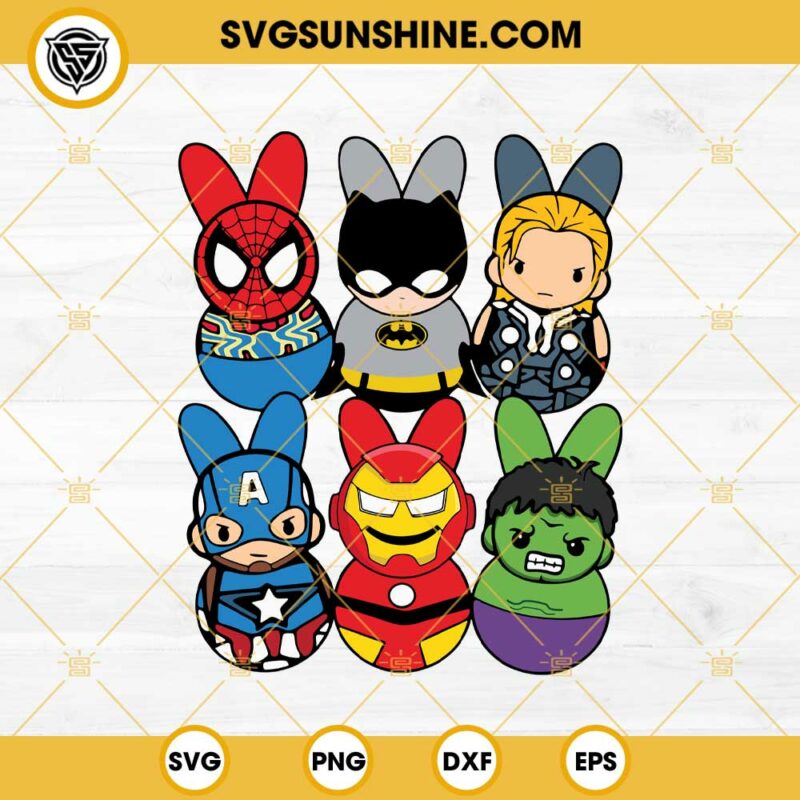 Marvel Superheroes Easter Peeps SVG, Easter Bunny Avengers SVG