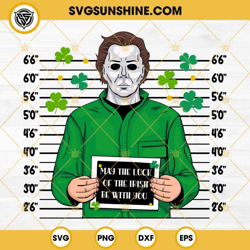 Scary Characters Vibes SVG, St Patricks Day Horror Shamrock SVG PNG DXF EPS