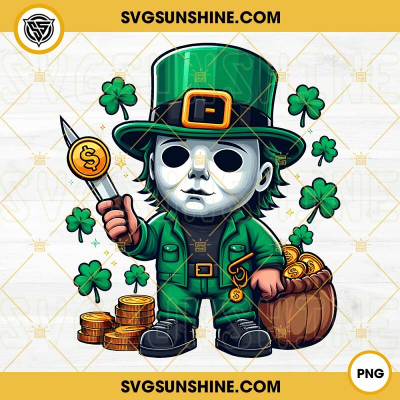 Michael Myers St Patrick Day PNG, Patrick Day Horror Characters PNG