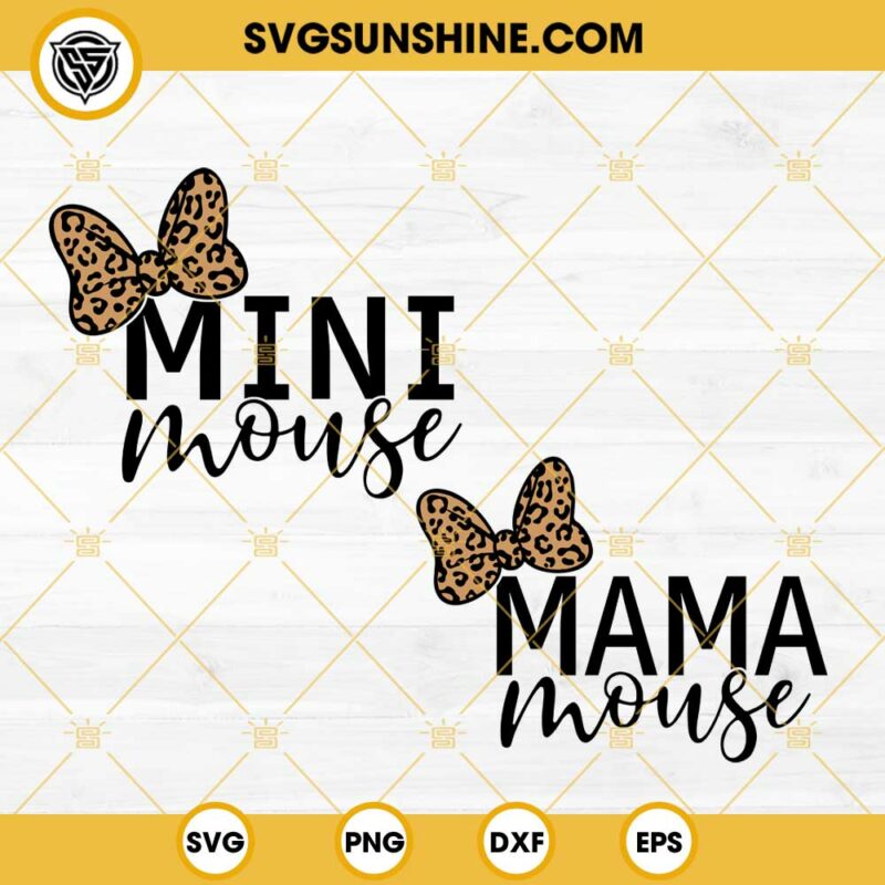 Mini Mouse Leopard Bow SVG, Mama Mouse Leopard SVG, Mother's Day SVG ...