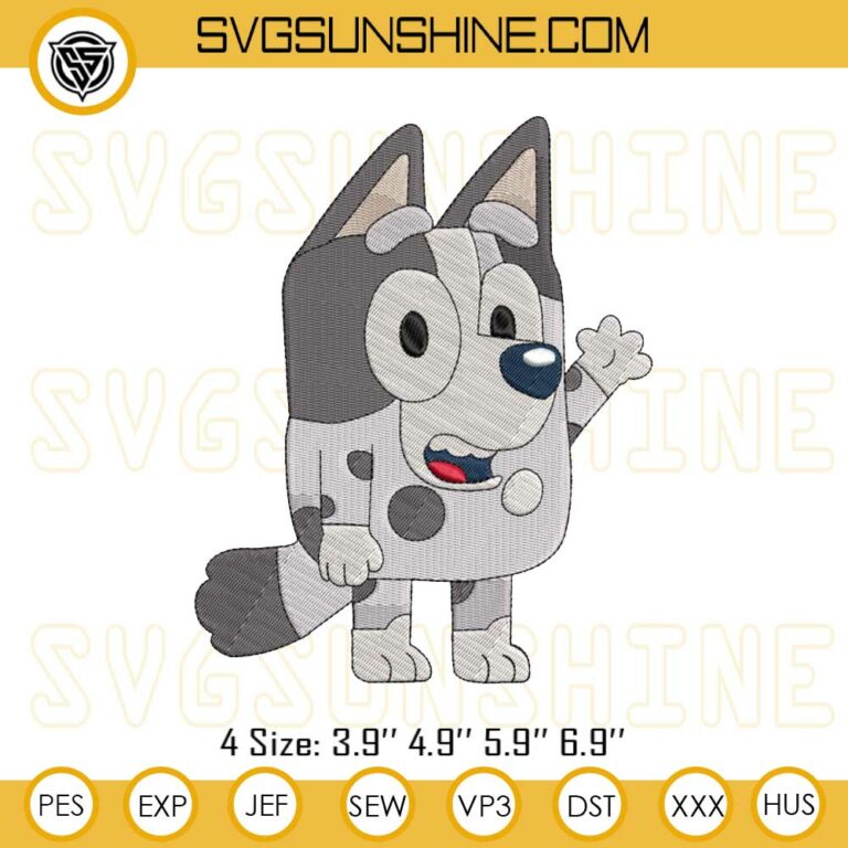 Muffin Heeler Bluey Embroidery Designs, Bluey Cousin Machine Embroidery ...