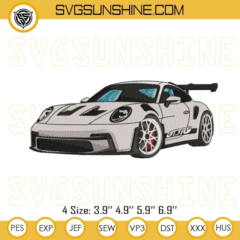Porsche 911 GT3 RS Sports Car Embroidery File