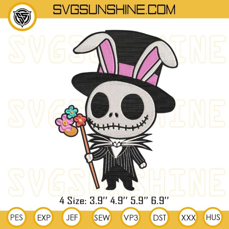 Jack Skellington Bunny Easter Embroidery Designs, Horror Easter Bunny ...