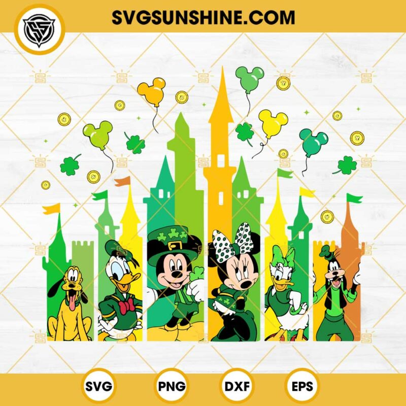 Disney Friends St Patricks Day SVG, Disney Castle Happy Patrick Day SVG ...