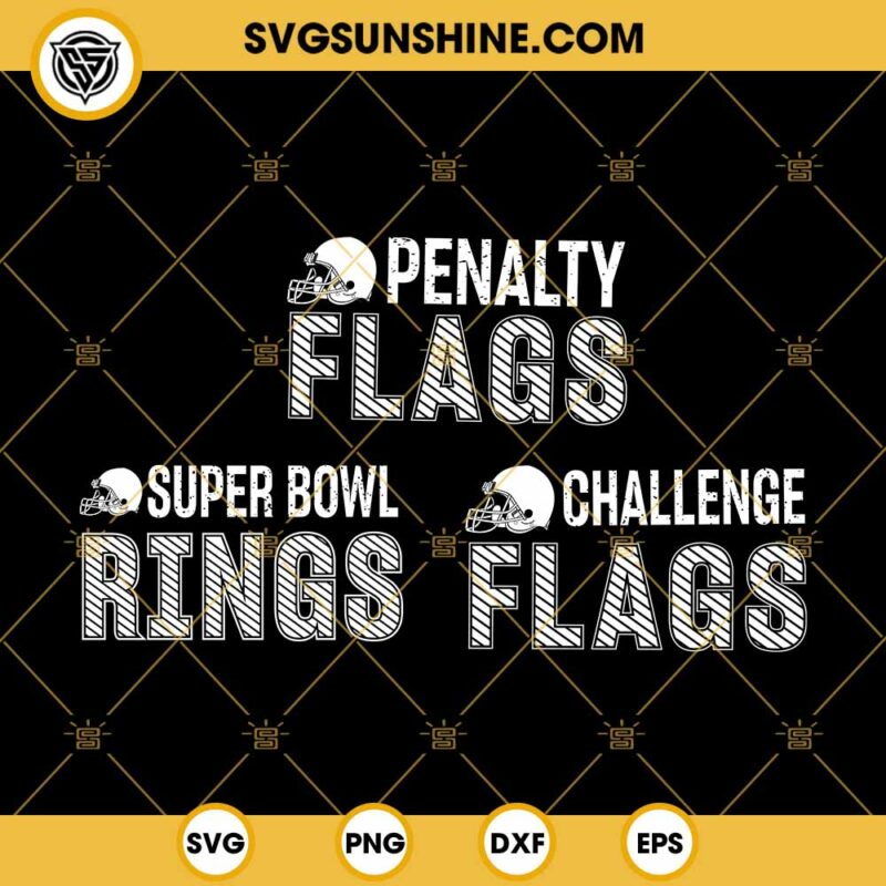 Penalty Flags SVG, Super Bowl Rings SVG, Challenge Flags SVG, Football ...