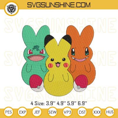 Pokemon Easter Peeps Embroidery Pattern, Pikachu Happy Easter ...