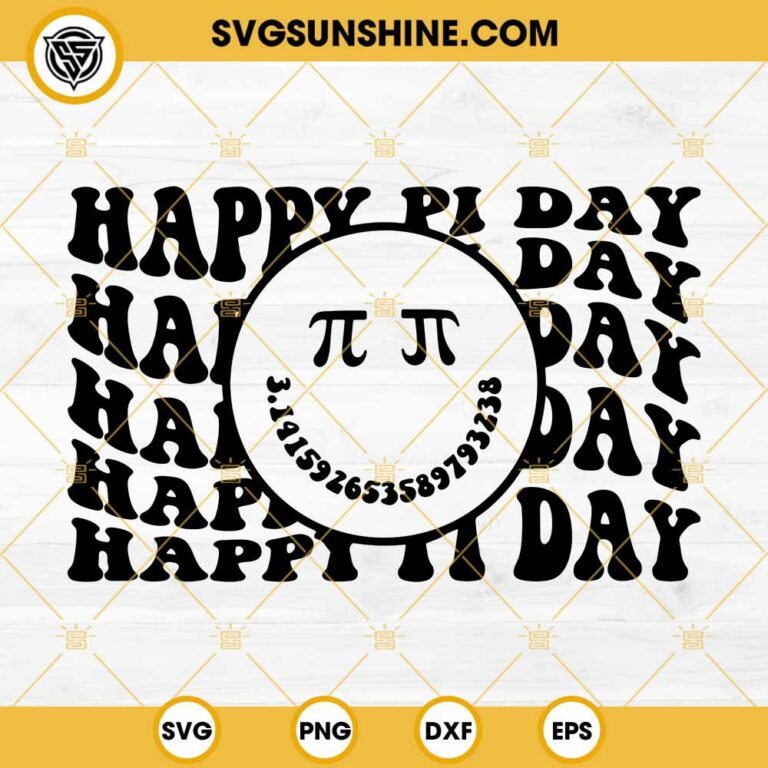 Smile Face Happy Pi Day SVG PNG DXF EPS Cut Files