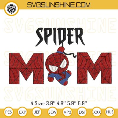Spider Mom Embroidery Design Files, Baby Spiderman Mothers Day ...