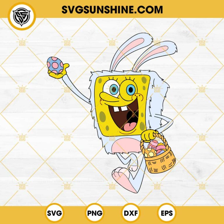 Spongebob Easter SVG, Bunny Spongebob Easter Eggs SVG PNG DXF EPS