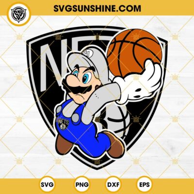 Super Mario NBA Brooklyn Nets SVG PNG DXF EPS FIle