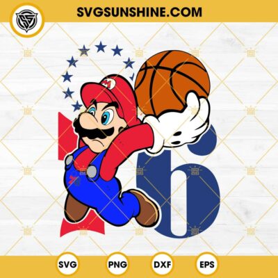 Super Mario NBA Philadelphia 76ers SVG PNG DXF EPS FIle