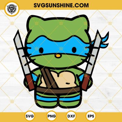 Hello Kitty Leonardo Ninja Turtles SVG, Hello Kitty Teenage Mutant ...