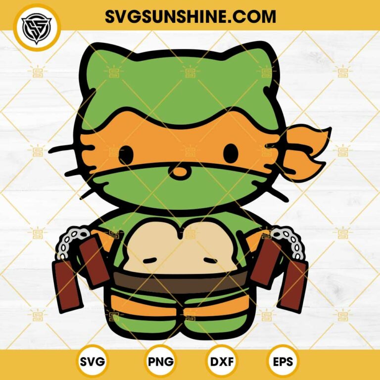 Hello Kitty Michelangelo Ninja Turtles SVG, Hello Kitty Teenage Mutant ...