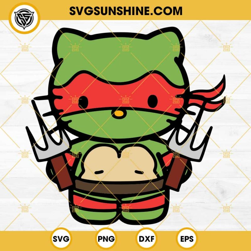Hello Kitty Raphael Ninja Turtles SVG, Hello Kitty SVG, Raphael Ninja ...
