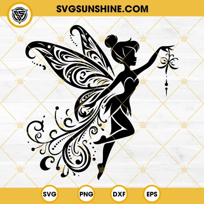 TinkerBell SVG, Disney Mandala Zentangle Style SVG, Tinker Bell SVG