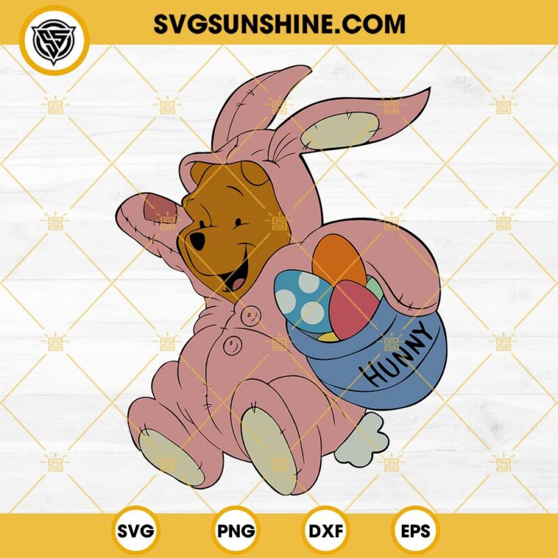 Winnie The Pooh Easter Egg SVG, Winnie Pooh Bunny SVG, Pooh Happy ...