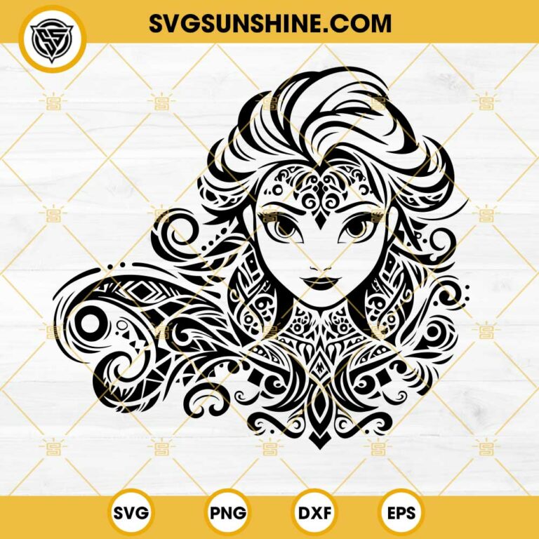 Disney Elsa Frozen Mandala SVG, Maori Style SVG