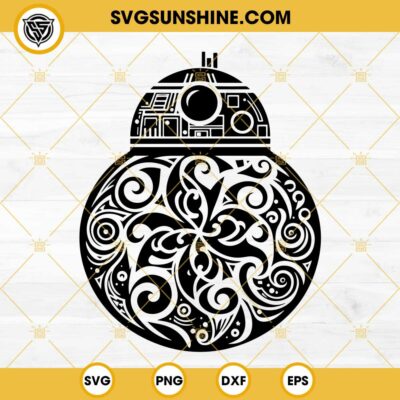 BB8 Robot Mandala SVG, Star Wars BB-8 SVG
