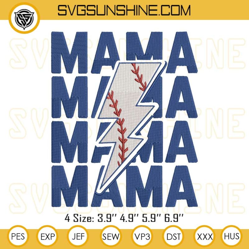 Baseball Mama Embroidery Design, Baseball Mom Embroidery Pattern
