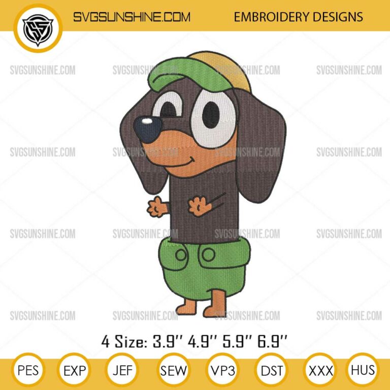 Bluey Snickers Embroidery Files, Baby Snickers Embroidery Designs