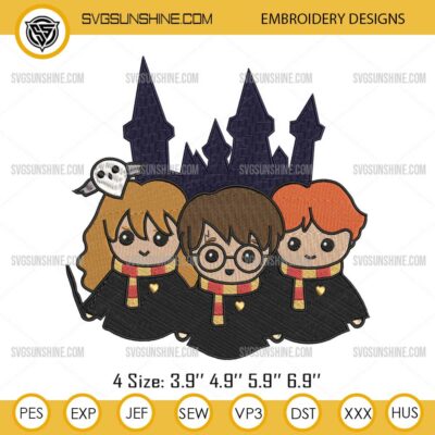 Chibi Harry Potter Embroidery Files, Harry Potter And Friends ...