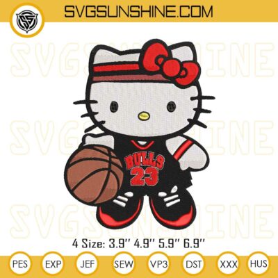 Hello Kitty Chicago Bulls Embroidery Design, Chicago Bulls Basketball ...