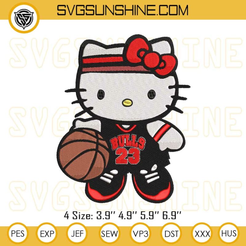 Hello Kitty Chicago Bulls Embroidery Design, Chicago Bulls Basketball ...