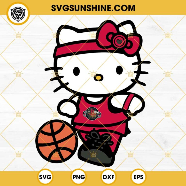 Hello Kitty Houston Rockets SVG, Hello Kitty Basketball SVG PNG DXF EPS